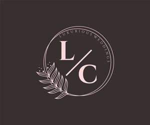 Lc initials letter wedding monogram logos Vector Image