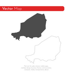 Map niger isolated black Royalty Free Vector Image