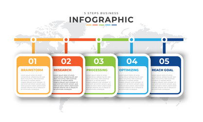 Editable infographic design 5 steps business Vector Image