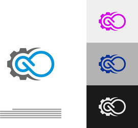 Infinity gear logo template creative Royalty Free Vector