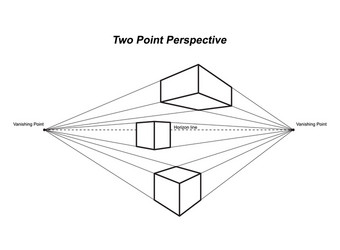 Perspective drawing isolated on white background Vector Image