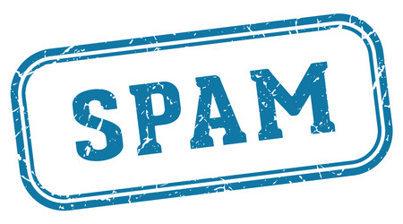 Spam stamp spam rectangular stamp on white Vector Image