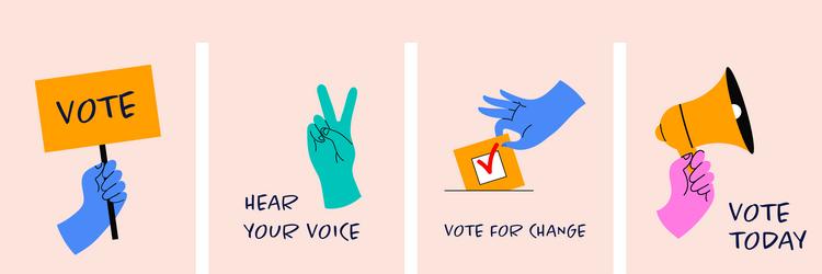 Vote election concept design with hand drawn Vector Image