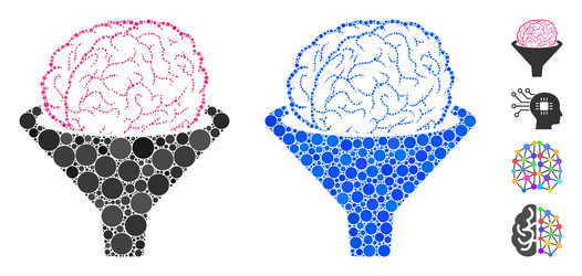 Brain filter mosaic icon ragged pieces Royalty Free Vector