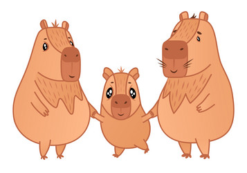 Cute capybara character fly holding balloon Vector Image