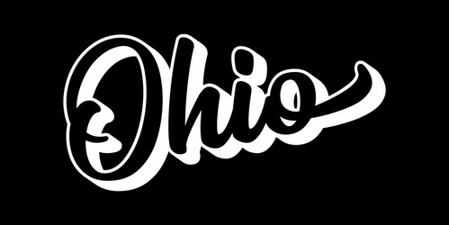 Hand sketched ohio text 3d vintage retro Vector Image