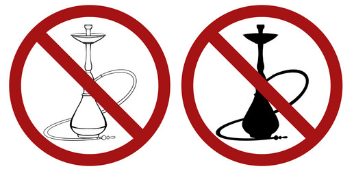 No hookah smoking sign in red circle Royalty Free Vector