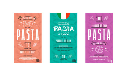 Set of templates label for pasta Royalty Free Vector Image