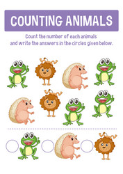 Counting numbers with animals Royalty Free Vector Image