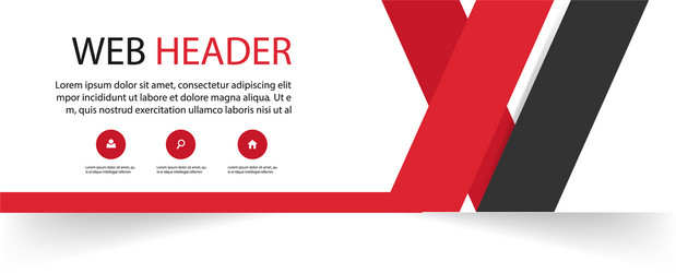 Web header red black design white background Vector Image