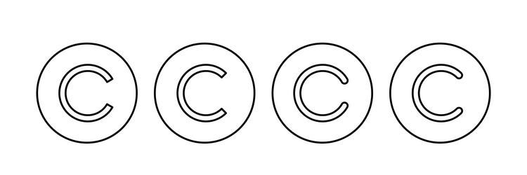 Copyright icon set symbols Royalty Free Vector Image