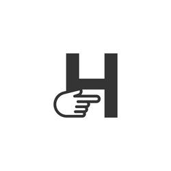 Letter combined with a hand cursor icon Royalty Free Vector
