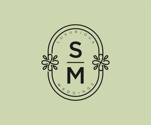 Sm initials letter wedding monogram logos Vector Image