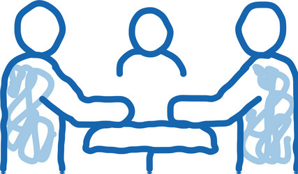 Third party discussion icon outline Royalty Free Vector