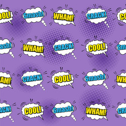 Comic book words pop art background seamless Vector Image