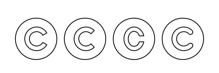Copyright icon set symbols Royalty Free Vector Image