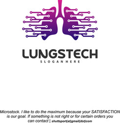 Lungs tech logo designs with symbol Royalty Free Vector