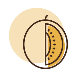 Melon grayscale icon graph symbol for food Vector Image