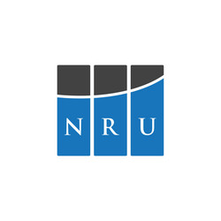 Nru letter logo design on white background Vector Image