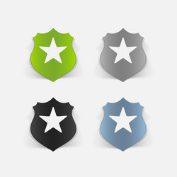 Realistic design element police badge Royalty Free Vector