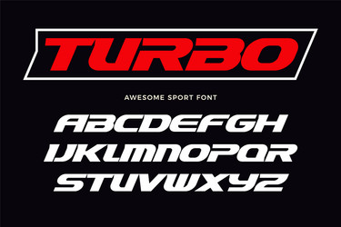 Turbo dynamic alphabet heavy and action font Vector Image