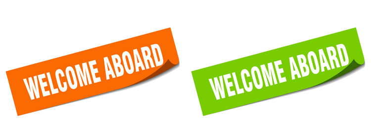 Welcome aboard sticker label Royalty Free Vector Image