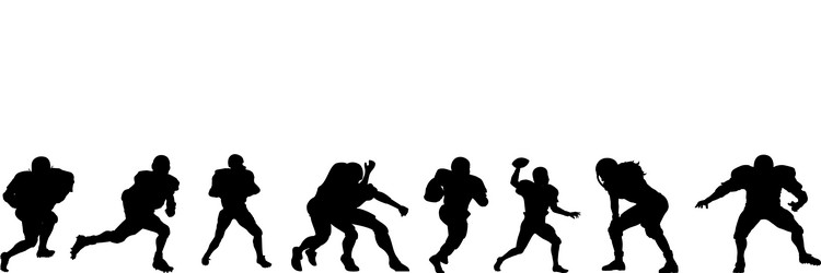 A selection american football players Royalty Free Vector