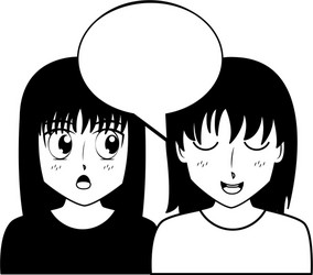Anime girls talking Royalty Free Vector Image - VectorStock