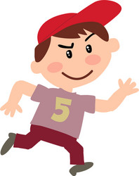 Cartoon character boy angry Royalty Free Vector Image