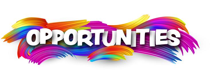 Opportunities paper word sign with colorful Vector Image