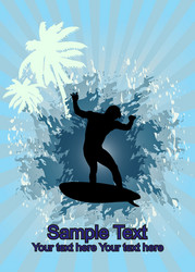 Surfing waves Royalty Free Vector Image - VectorStock