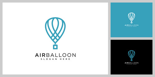 Air balloon logo design template Royalty Free Vector Image