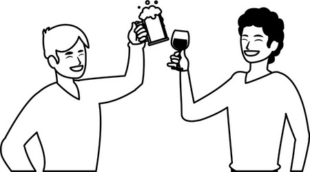 Cartoon happy men Royalty Free Vector Image - VectorStock