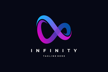 Infinity logo 3d geometric shape bright gradient Vector Image