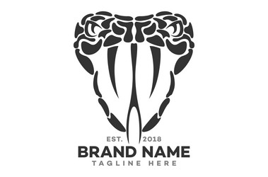 Modern logo of an angry snake Royalty Free Vector Image