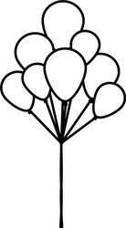 Bunch of Balloons Outline Vector Images (over 470)