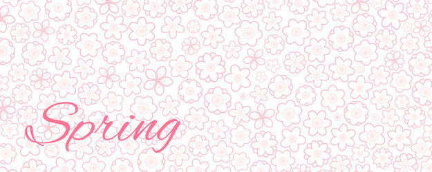 Spring flowers blossoms background line art Vector Image