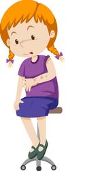 Cartoon character with skin rashes symptoms Vector Image