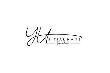 Initial yu signature logo template hand drawn Vector Image