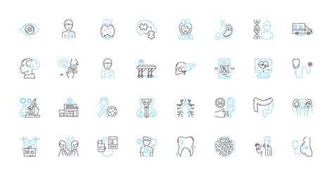 Physical activity linear icons set exercise Vector Image