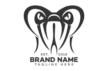 Modern logo of an angry snake Royalty Free Vector Image