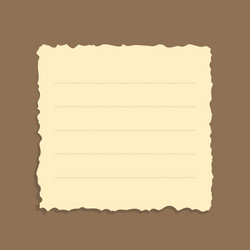 Torn yellow sticky note ripped office memo paper Vector Image