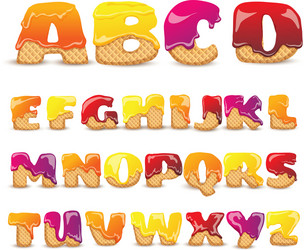 Tasty alphabet Royalty Free Vector Image - VectorStock