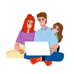 Family using technology Royalty Free Vector Image