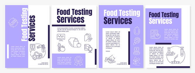 Food testing services purple brochure template Vector Image
