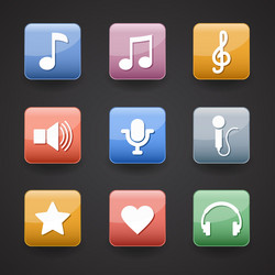 Music icons for app Royalty Free Vector Image - VectorStock
