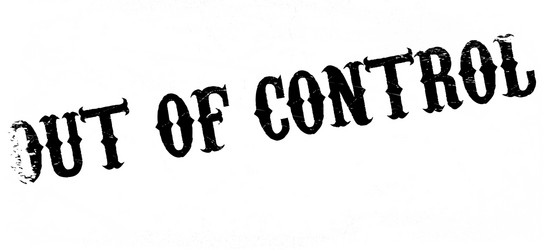Out of control rubber stamp Royalty Free Vector Image