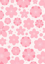 Spring Flowers Pink Blossoms Background Flat Vector Image