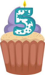 Donut cartoon five number Royalty Free Vector Image