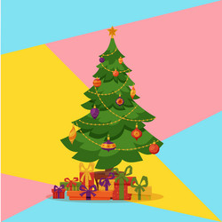 Christmas tree decorated Royalty Free Vector Image